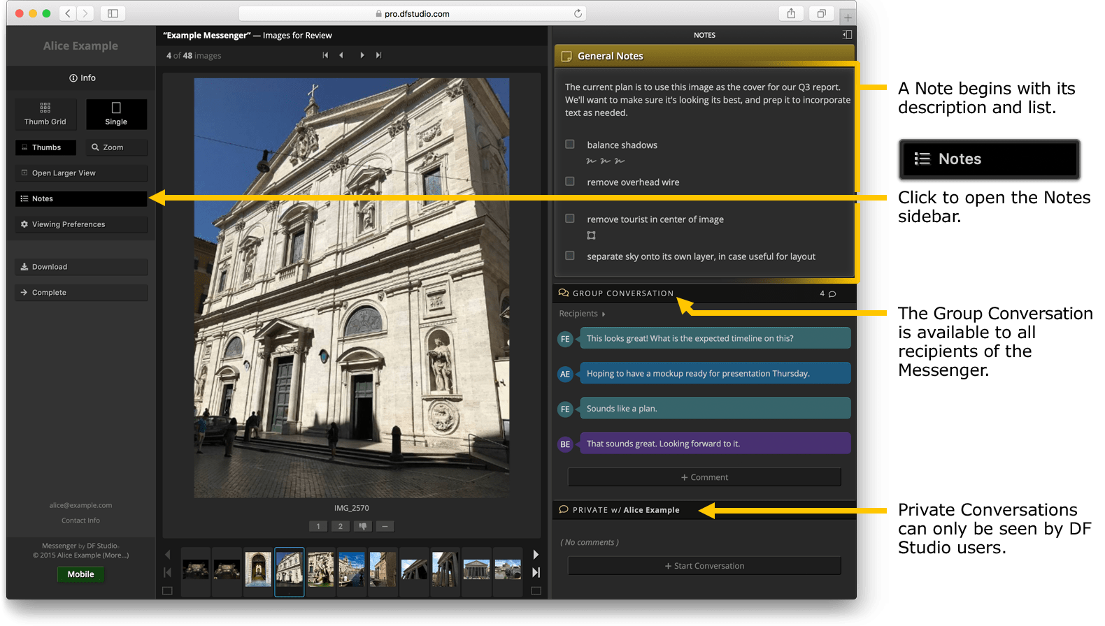 Work With Notes in a Messenger – Knowledge Base